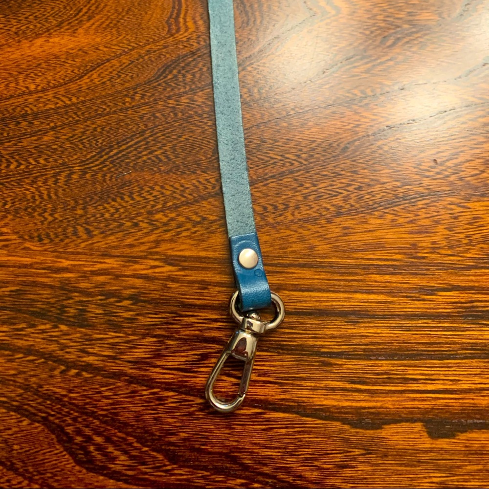 Turquoise Blue Leather Shoulder Strap - Gem